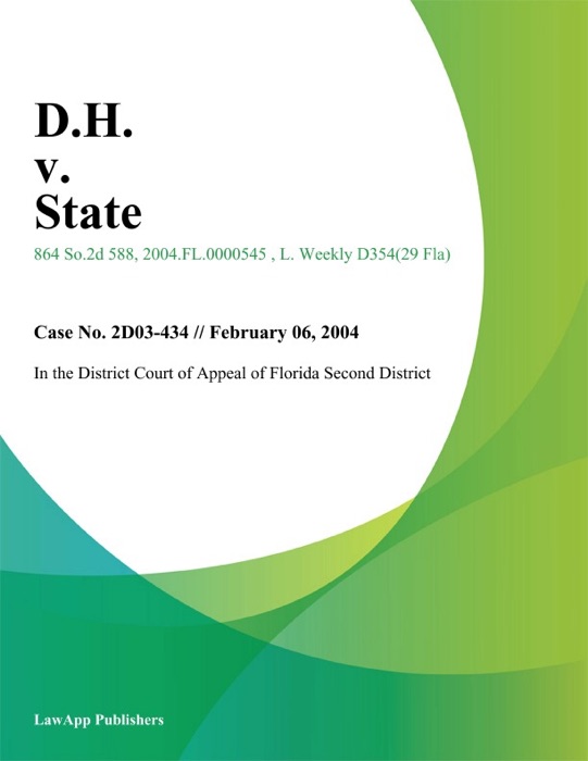  DOWNLOAD D H V State By In The District Court Of Appeal Of