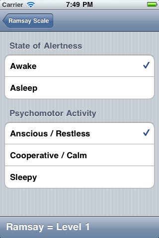 Ramsay Sedation Scale by Serman Software Solutions