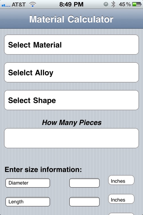 Material Calculator Metal And Materials by ApplicationSoft