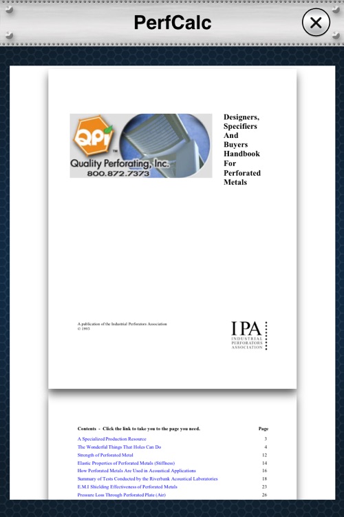 Perforated Calculator by Quality Perforating, Inc.