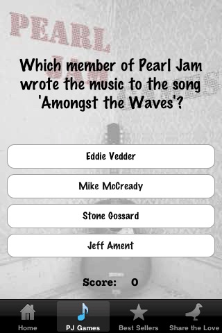 Pearl Jam Games (Unofficial) by TourBuddy Systems