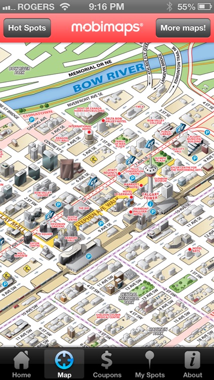 Calgary 3D Map by Mobimaps