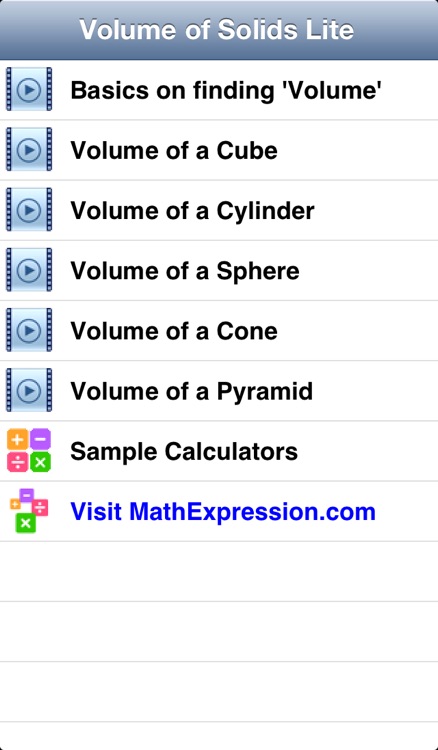 Geometry: Volume of Solids Lite (Video & Calcul... by Visual Math ...