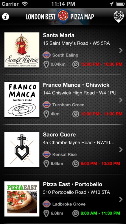 London Best Pizza Map by XPE Mobile Ltd