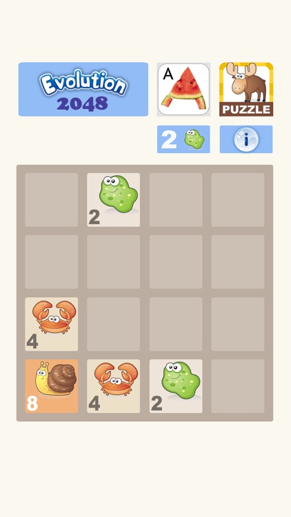 Darwin Evolution:2048 - теория Дарвина / puzzle game by Andrey Minkov