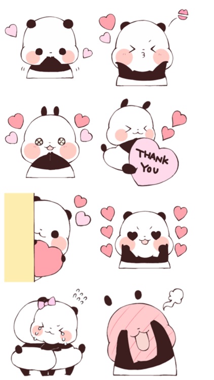 Kawaii Panda Stickers by Abay Imanberlin