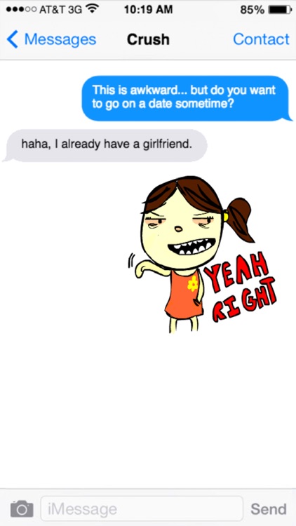 Grumpy Girl - Funny Stickers by Henry Sorren