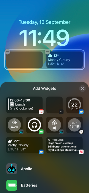 App-Tipp: Widgets frei anordnen am Sperrbildschirm