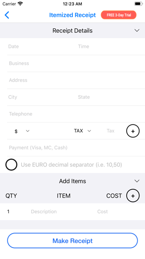 Make Receipt for iPhone - APP DOWNLOAD
