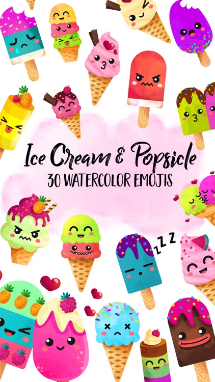 Ice Cream and Popsicle Emoji - Summer Treats by Daniel Yan