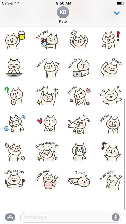 Lovely Cat Sticker for iMessage by Hang Nguyen