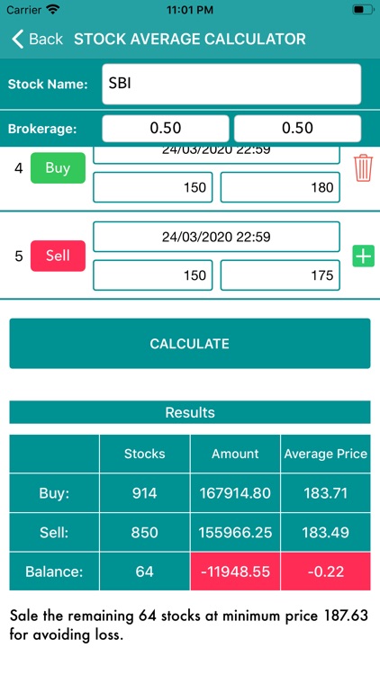Stock Average Price Calculator By Vishal Patel