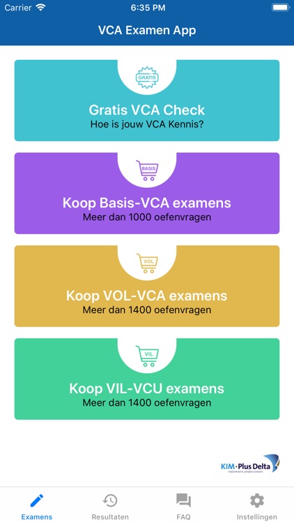 VCA Examen App by KIM Plus Delta
