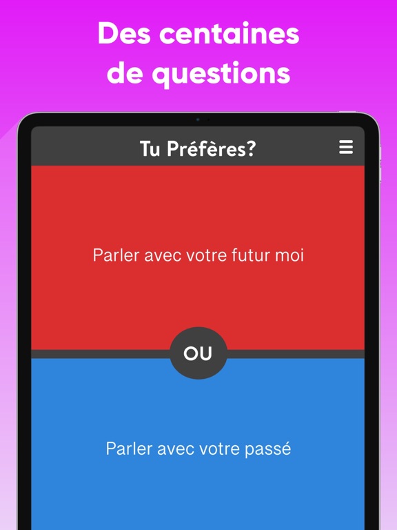 Télécharger Tu Préfères quoi ? pour iPhone / iPad sur l'App Store (Jeux)