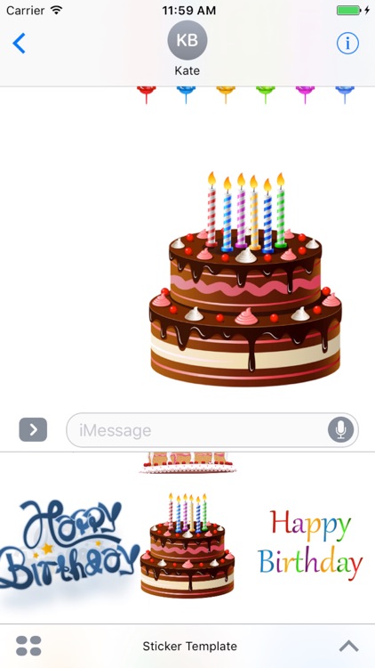 Happy Birthday Party Stickers for iMessage by Dana Zarina