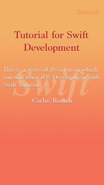 Tutorial for Swift Development by Carlos Romeu