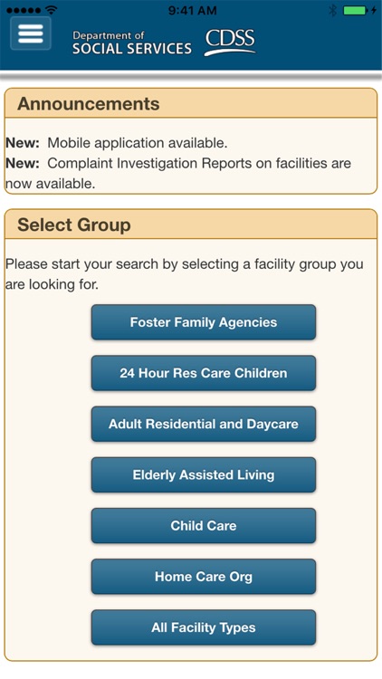 CDSS Facility Search by CDSS