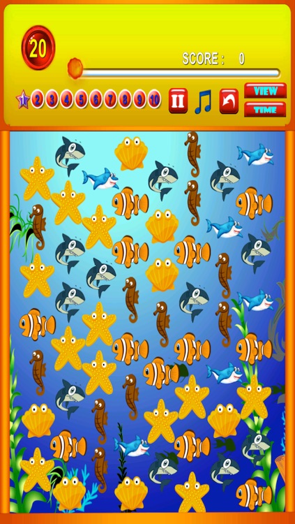 A Match Three Sea Creatures and Sharks Game Free by iWEBss.com
