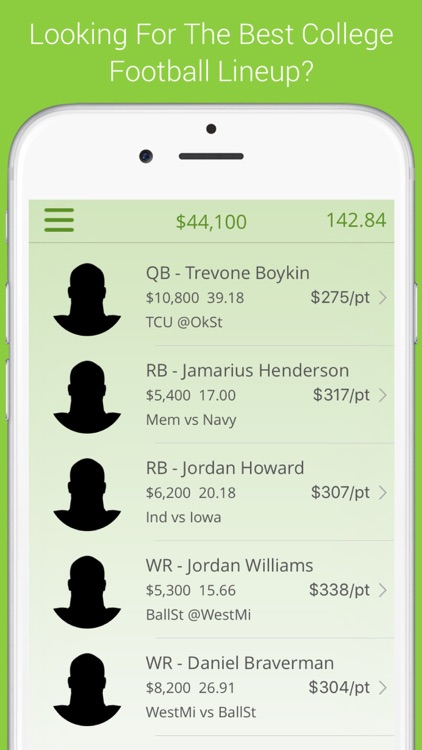Daily Fantasy Football College Lineup Optimizer - The Best Lineups For ...