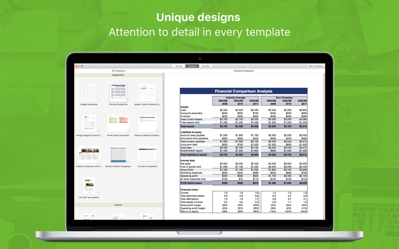 Numbers 템플릿 Pro PC 버전: 무료 다운로드 - Windows 10,8,7 [한국어 앱]