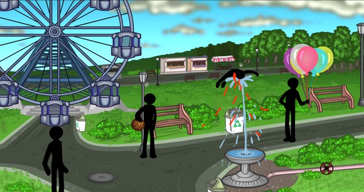 Stickman Death in Quiet Park by Valeriy Shved