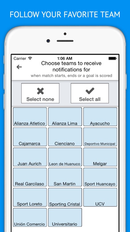 Scores for Copa Movistar - Peru Football League by Zumzet Mobile SRL-D