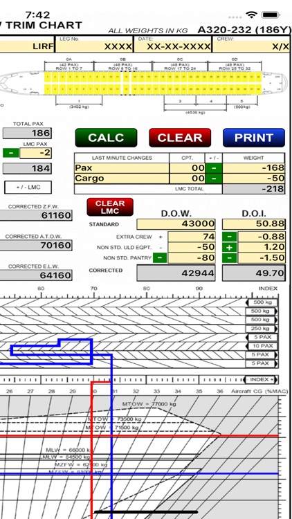 A320 LOADSHEET T&B 186 4z PAX by Amdre Ferreira