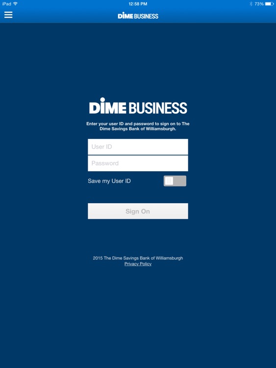 Dime Business Mobile Banking for iPad by Dime Community Bank