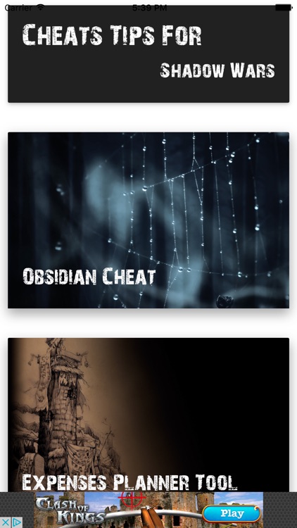 Cheats Tips For Shadow Wars by Michail Horosenk