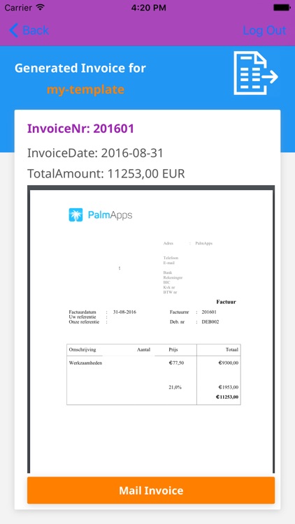 PalmApps Easy Invoice by Pascal Alma