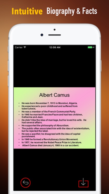 Biography and Quotes for Albert Camus by WindyApp Studio
