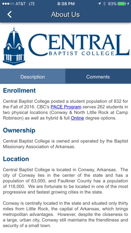 Central Baptist College by EasyApps, LLC