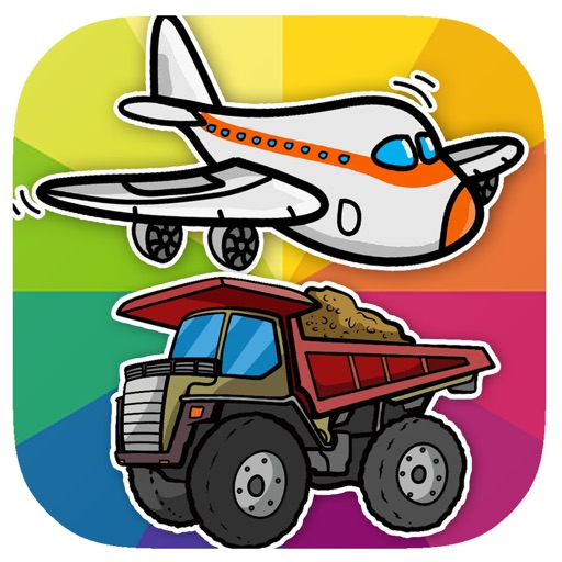 Kids Coloring Book Game Monster Truck And Planes by Lune Sumnoi