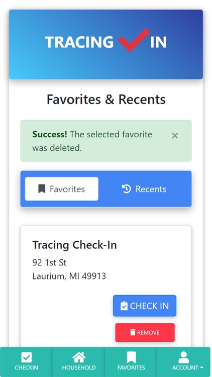 My Tracing Check-In by Uplinked Technologies