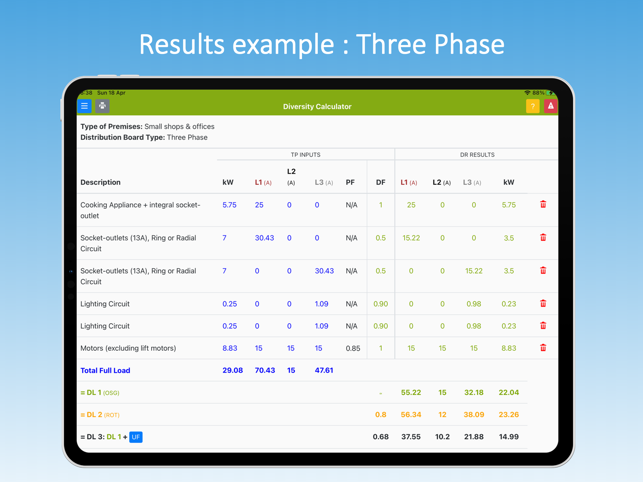Diversity Calculator - Maximum Demand Calculator - Pro Certs Software